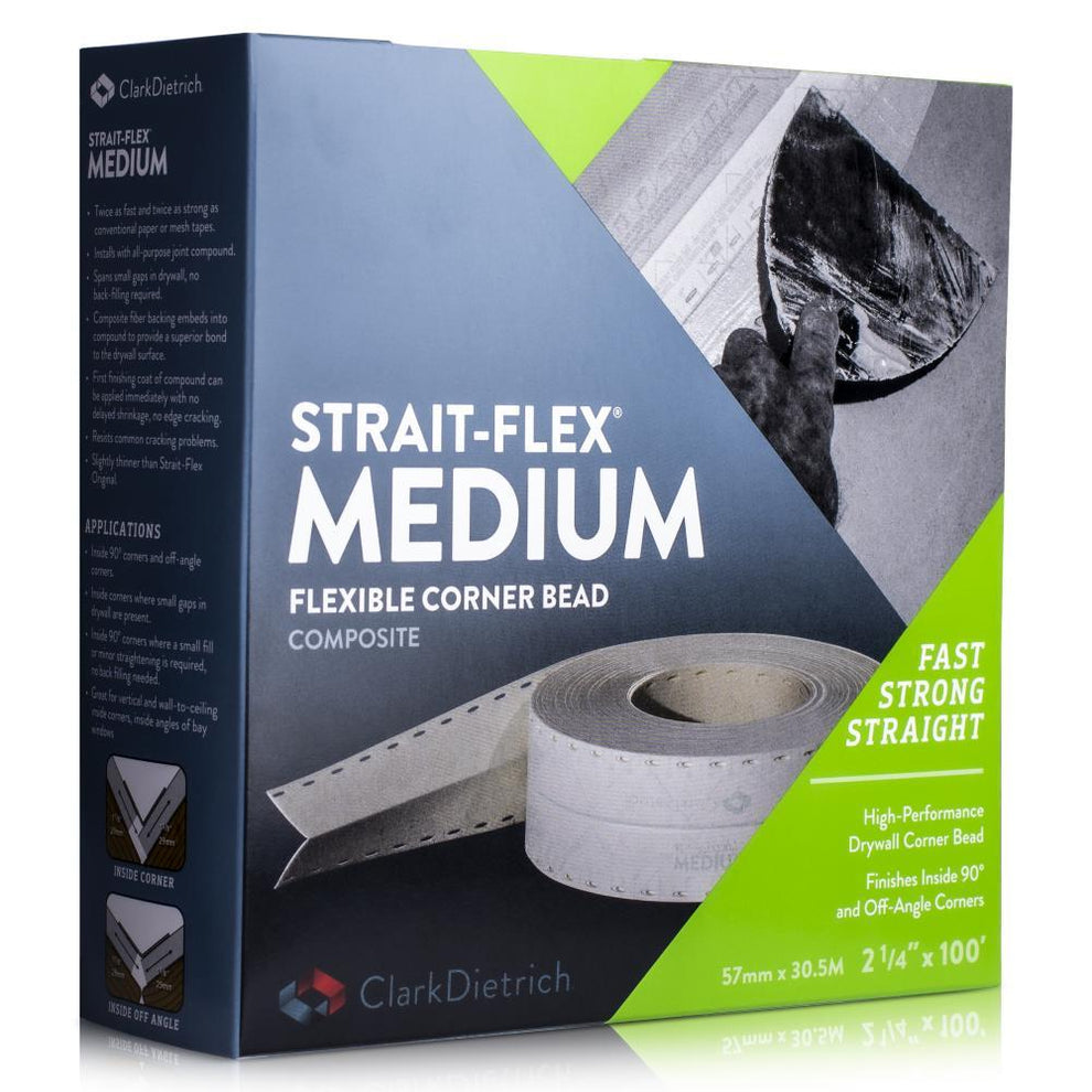 ClarkDietrich STRAIT-FLEX MEDIUM FLEXIBLE CORNER BEAD 100' x 2-1/4" (b ...